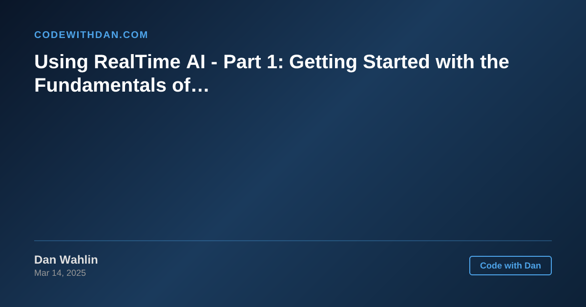 Using RealTime AI - Part 1: Getting Started with the Fundamentals of ...